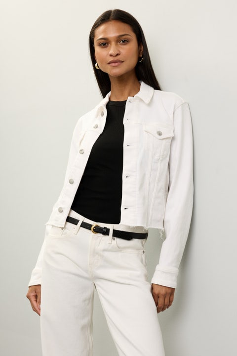 White Trucker Jacket by 7 For All Mankind | Rent the Runway