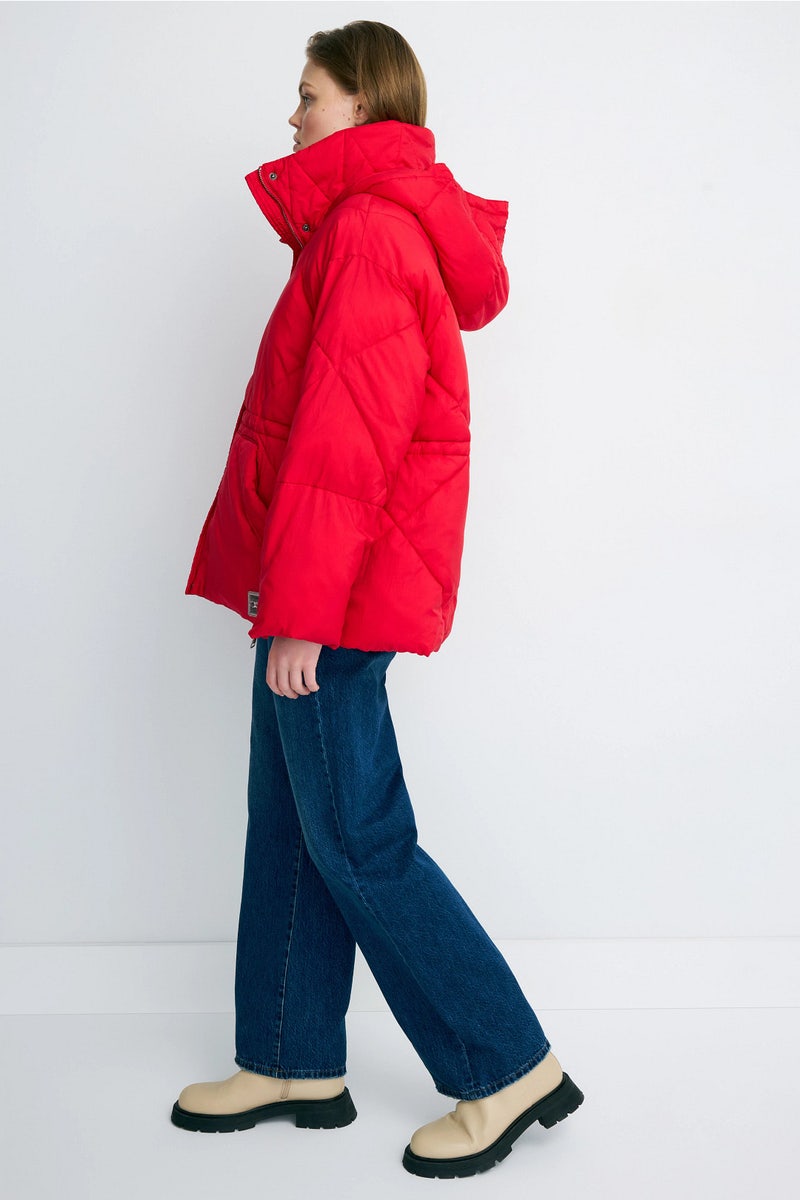 Hoodie Padded Quilted Jacket by OOF | Rent the Runway