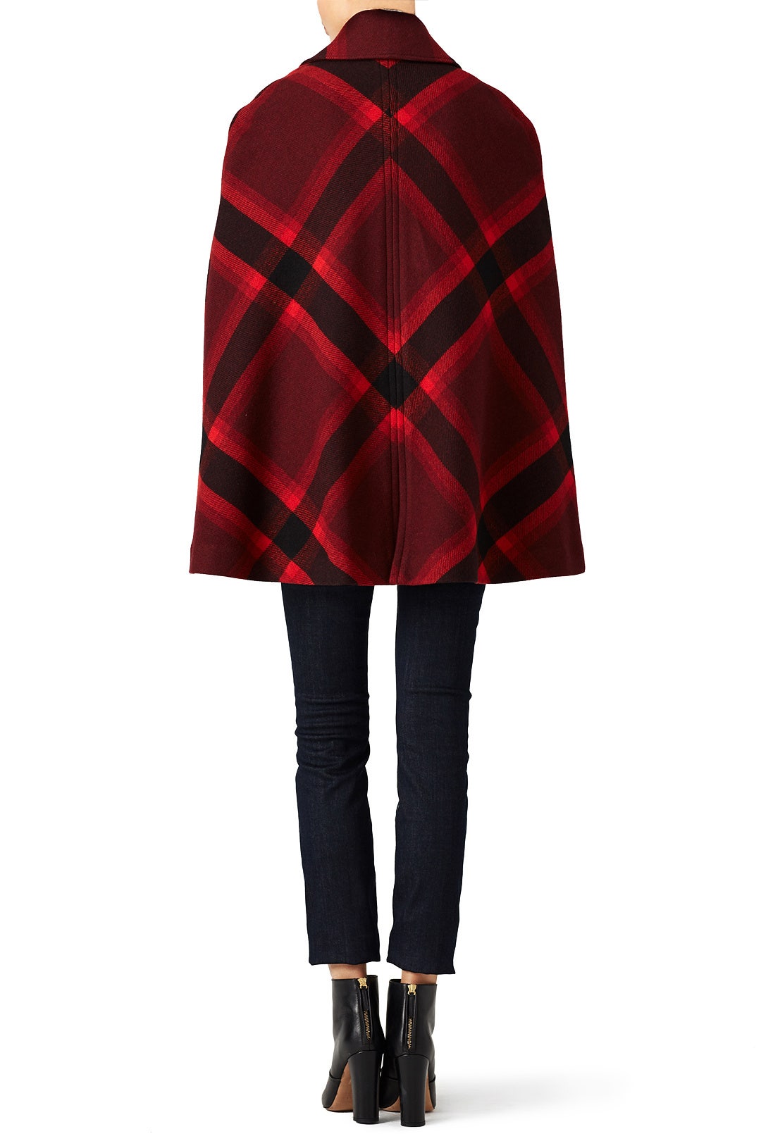 Red Plaid Lincoln Cape by Parker | Rent the Runway