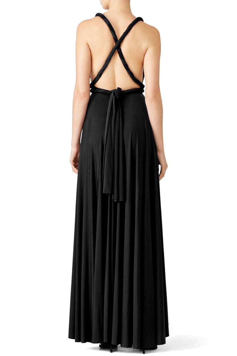 Black Classic Convertible Gown by twobirds | Rent the Runway