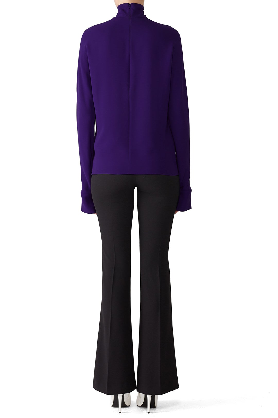 Chevron Mock Neck Blouse by DEREK LAM | Rent the Runway