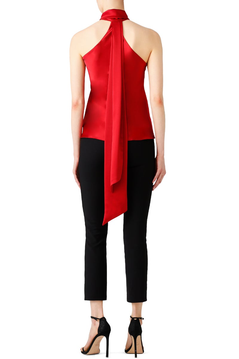 Scarlet Cross Halter Top by GALVAN | Rent the Runway