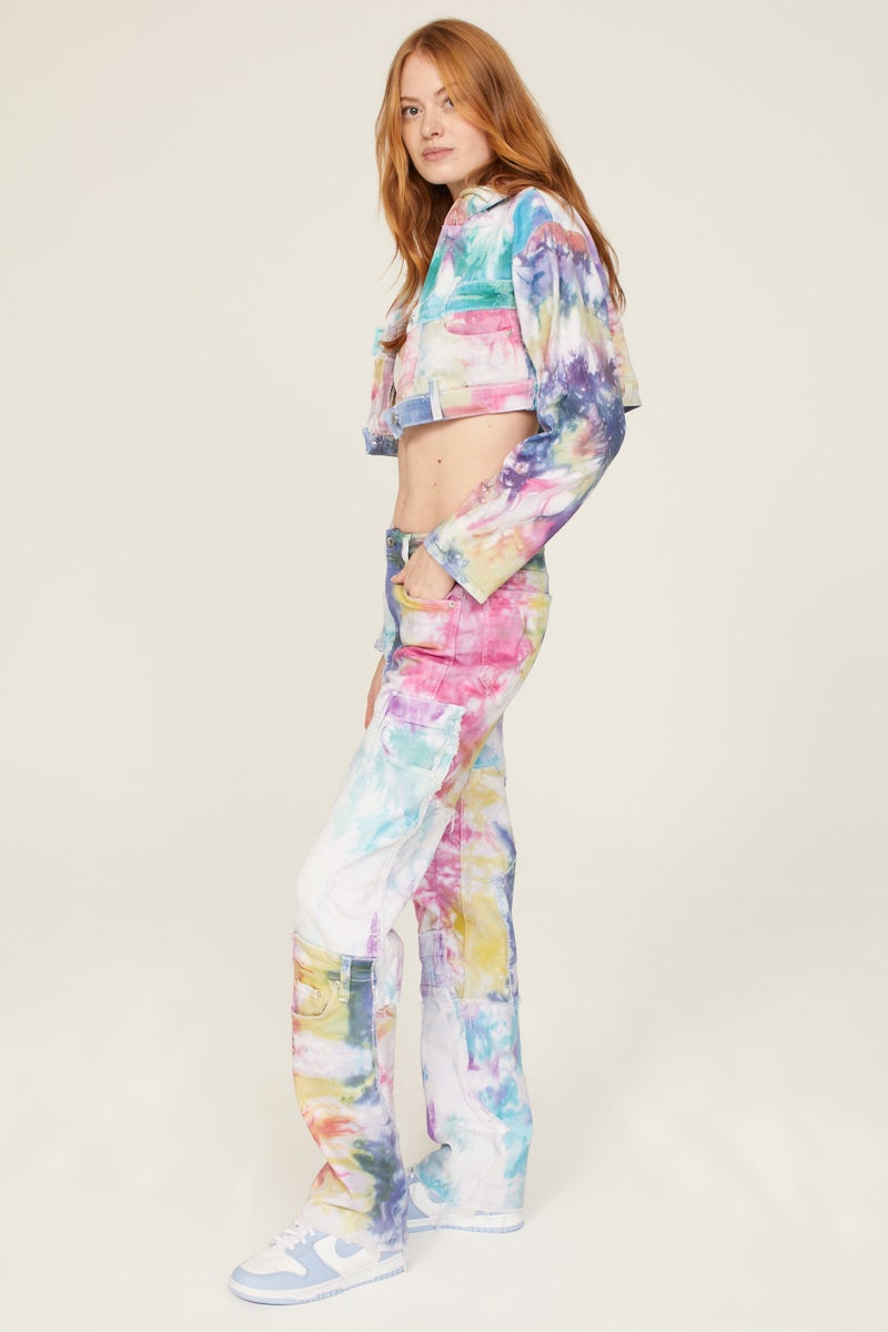 Upcycled Tie Dye Straight Jeans by Nigel Xavier | Rent the Runway