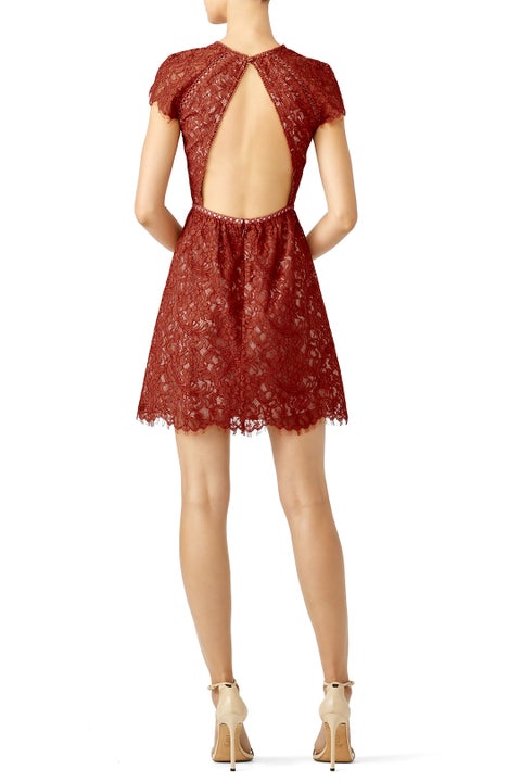 Rust Lace Dress by STYLESTALKER | Rent the Runway