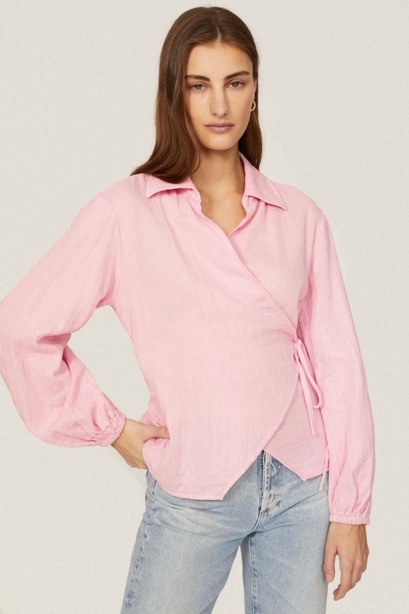 Pink Wrap Top by Love, Whit by Whitney Port | Rent the Runway