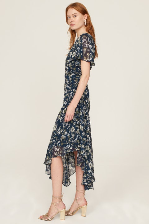 Blue Floral Midi Dress by ASTR the Label | Rent the Runway