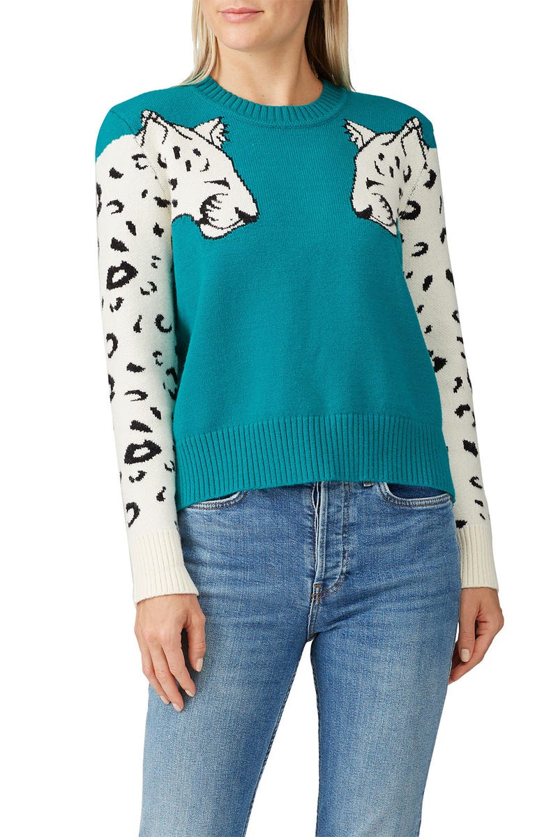Snow Leopard Knit Sweater by MINKPINK | Rent the Runway