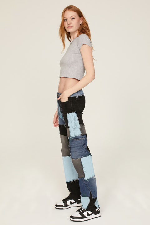 Upcycled Patchwork Straight Jeans by Nigel Xavier | Rent the Runway