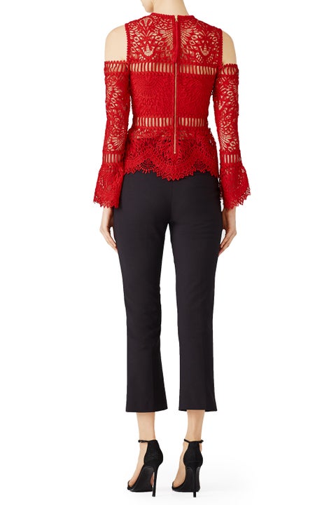 Red Dillon Blouse by Saylor | Rent the Runway