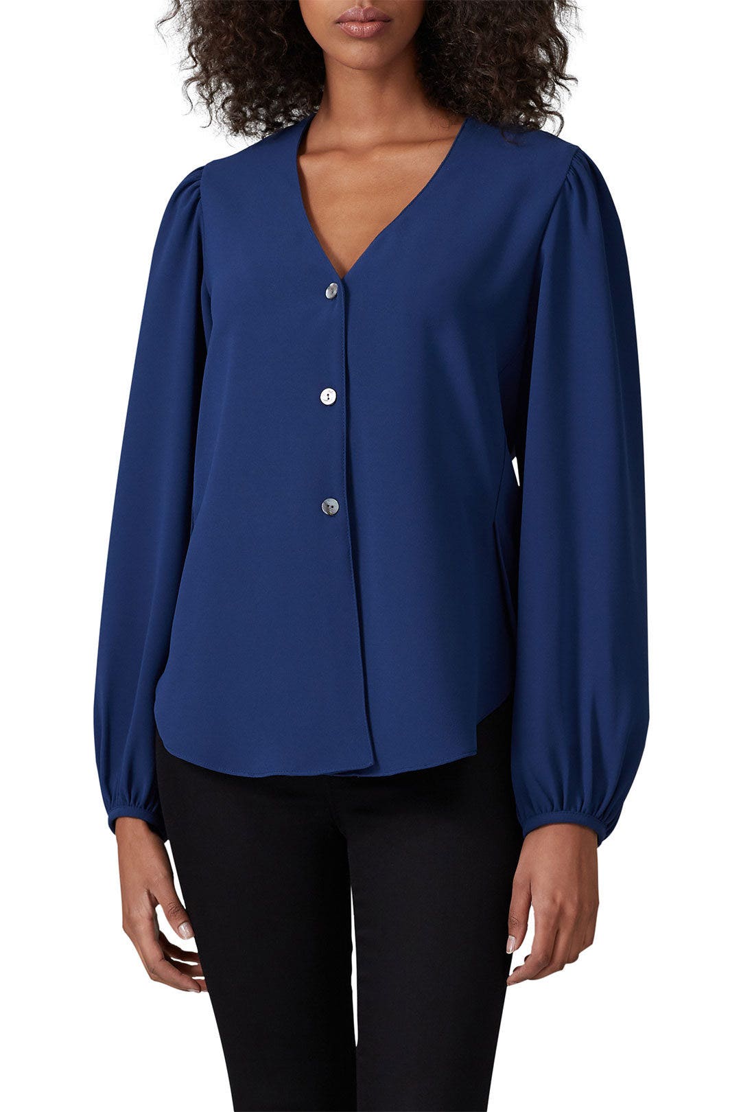 Blue Button Up Blouse by Fifteen Twenty | Rent the Runway