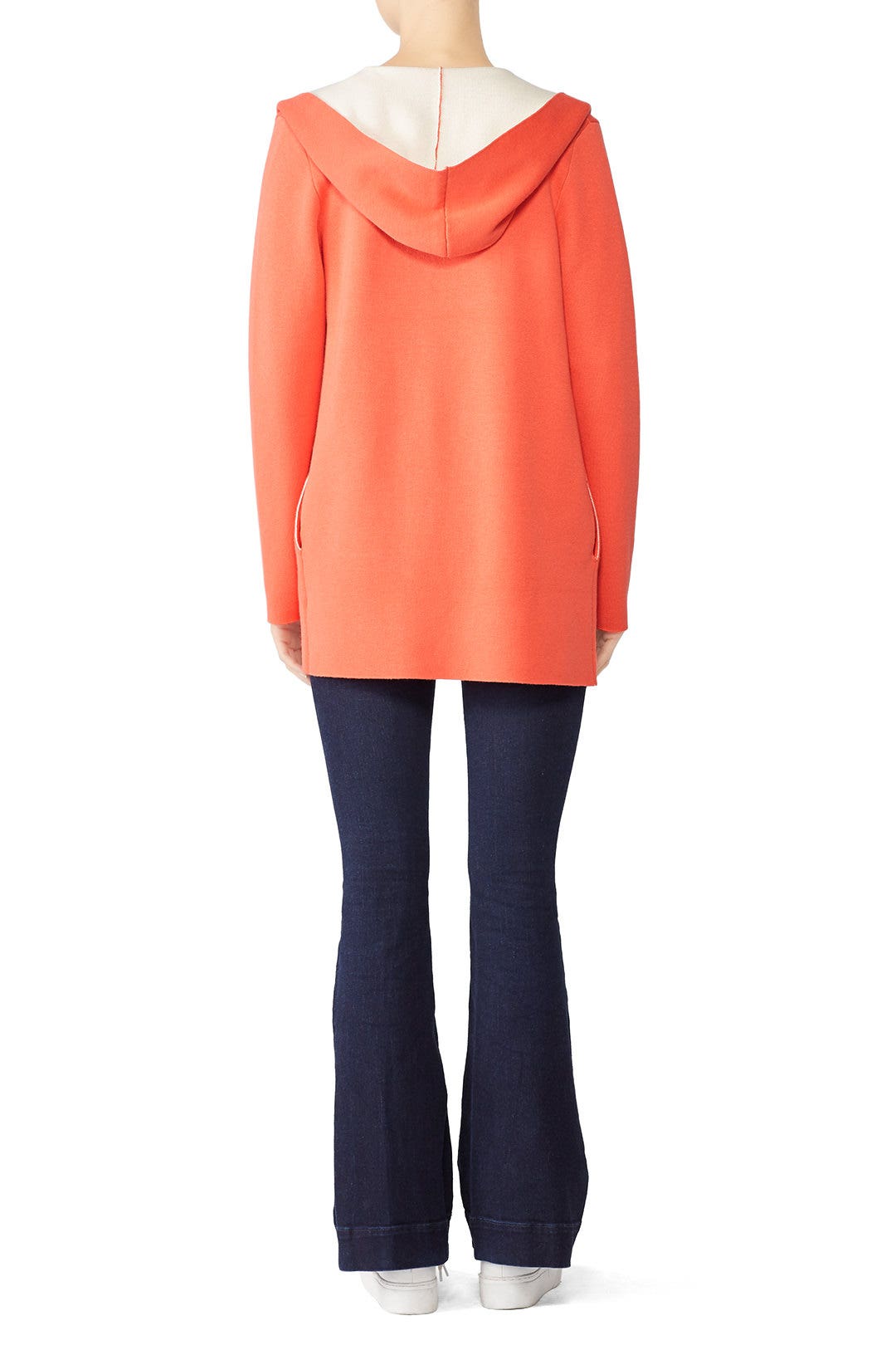 Orange Hugo Hooded Cardigan by DREYDEN | Rent the Runway