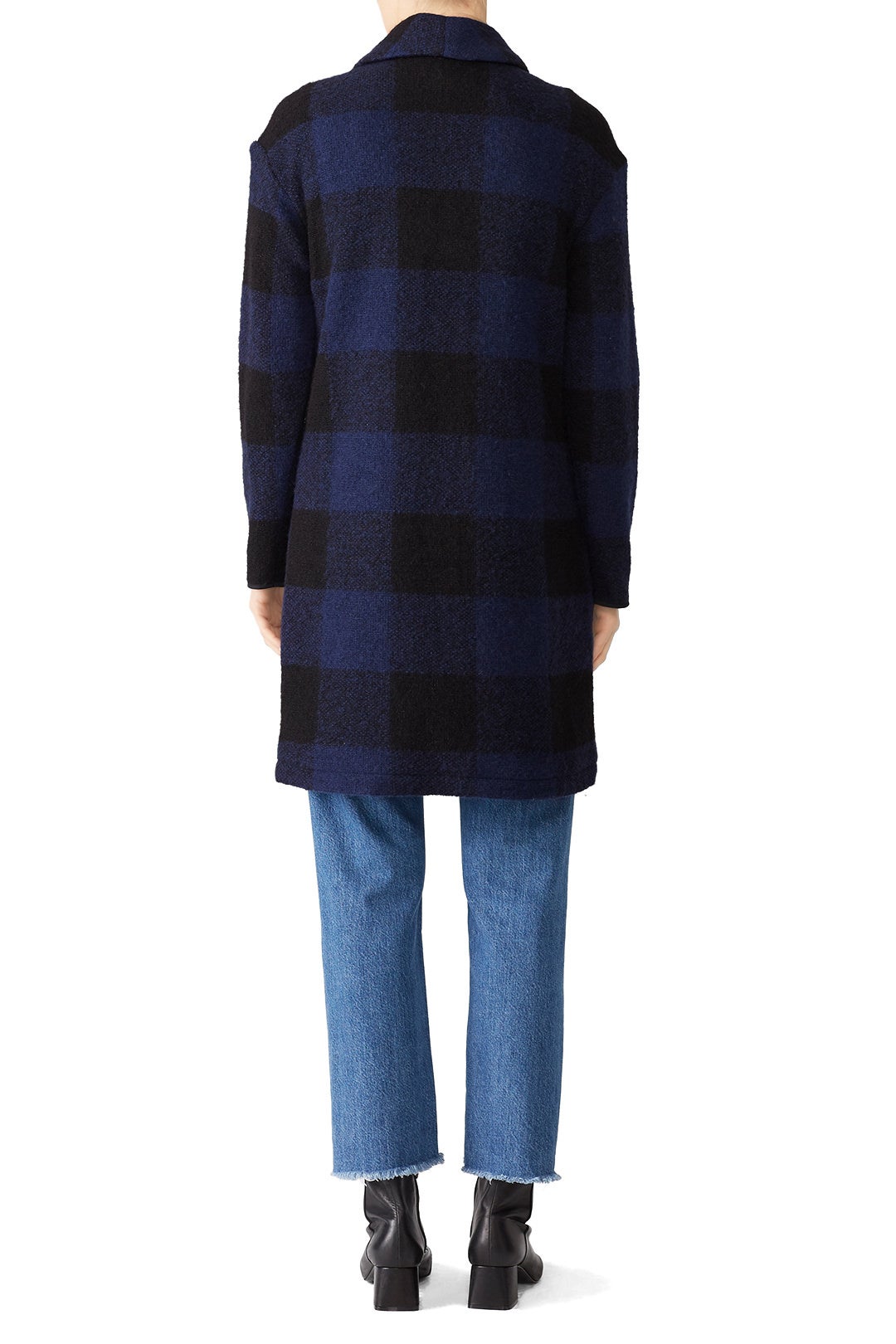 Blue Check Sweater Coat by Slate & Willow | Rent the Runway