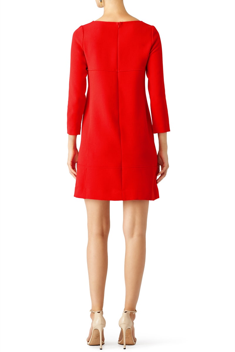 Red Trim Slit Dress by Lela Rose | Rent the Runway