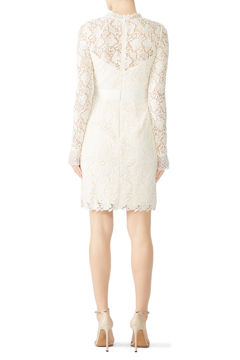 Ivory Lace Sheath Dress by ML Monique Lhuillier | Rent the Runway