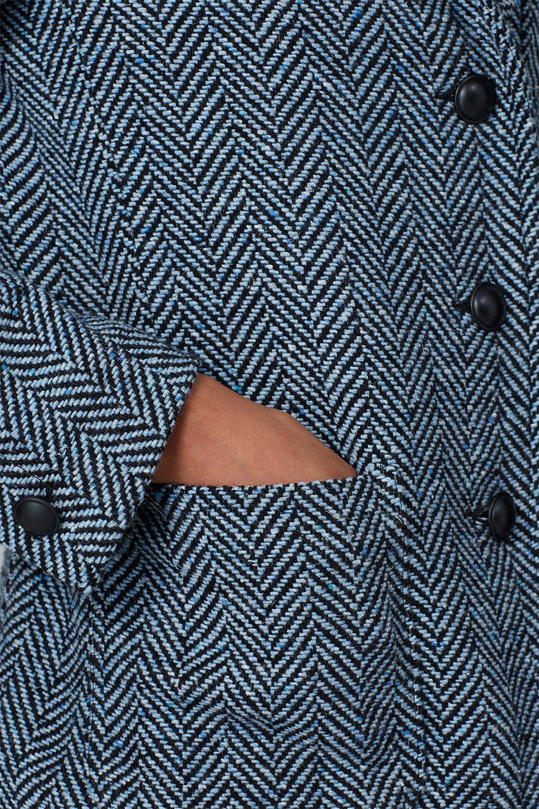 Blue Herringbone Jacket by Fifteen Twenty | Rent the Runway