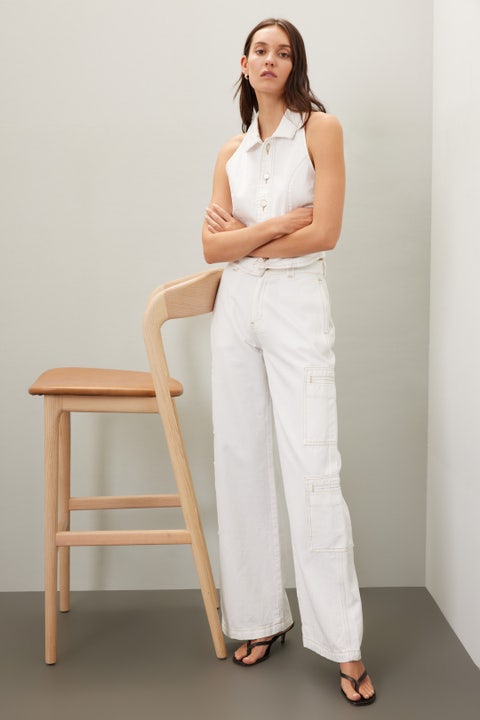 High-Rise Welt Pocket Cargo Wide Leg Jean by Hudson | Rent the Runway