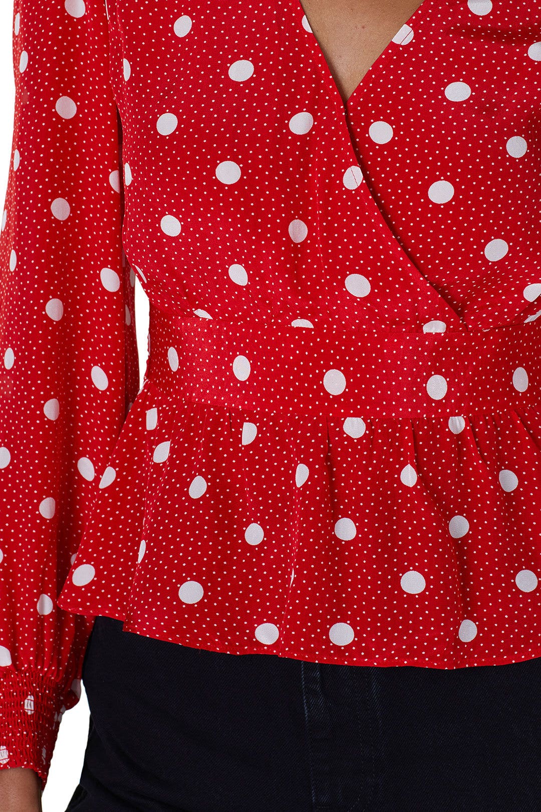 Printed Red Smocked Top by The Kooples | Rent the Runway