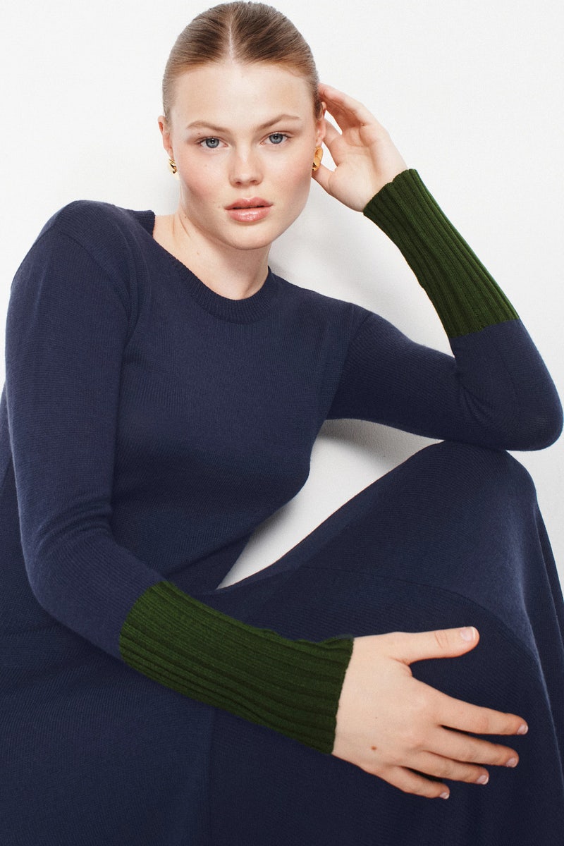 Colorblock Cuff Knit Midi Dress by PLAN C x RTR | Rent the Runway