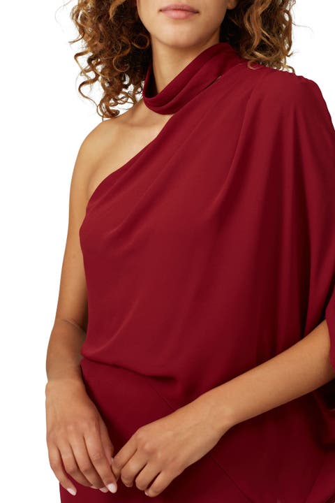 Cherry Draped Sheath by HALSTON | Rent the Runway