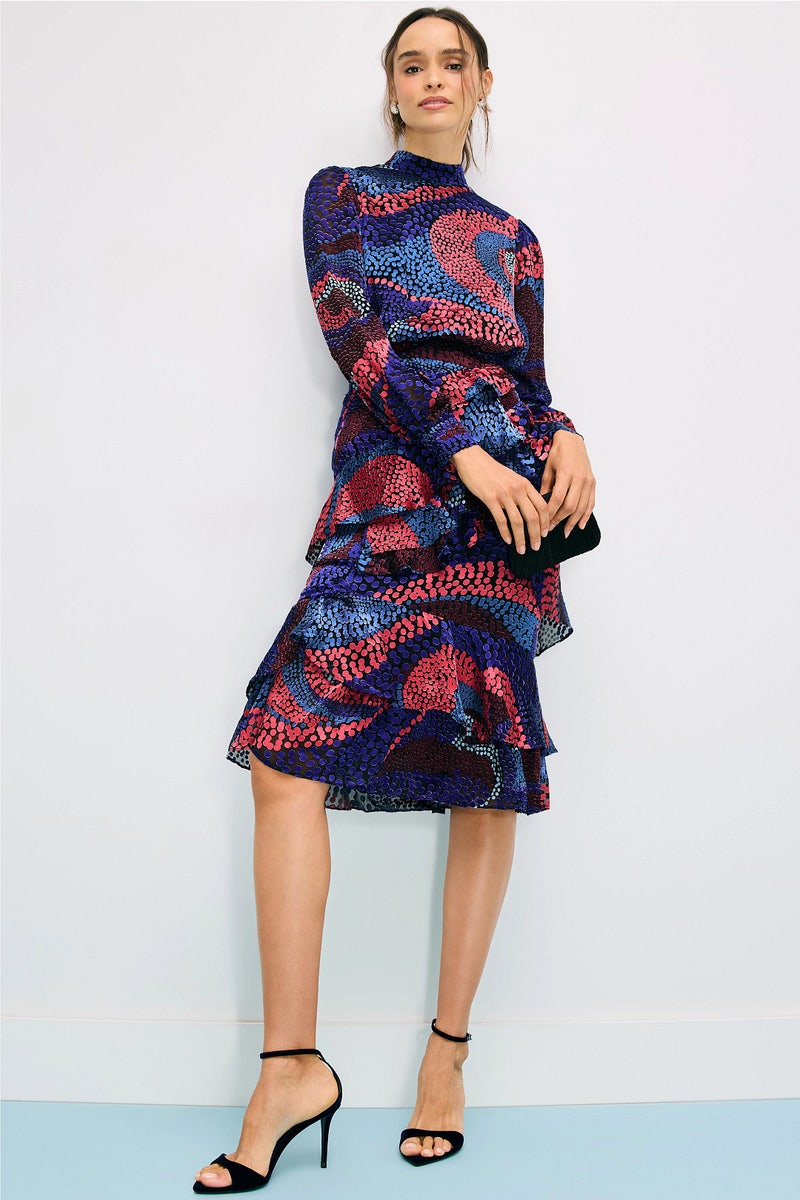 Blue Isa Ruffle Dress by SALONI | Rent the Runway