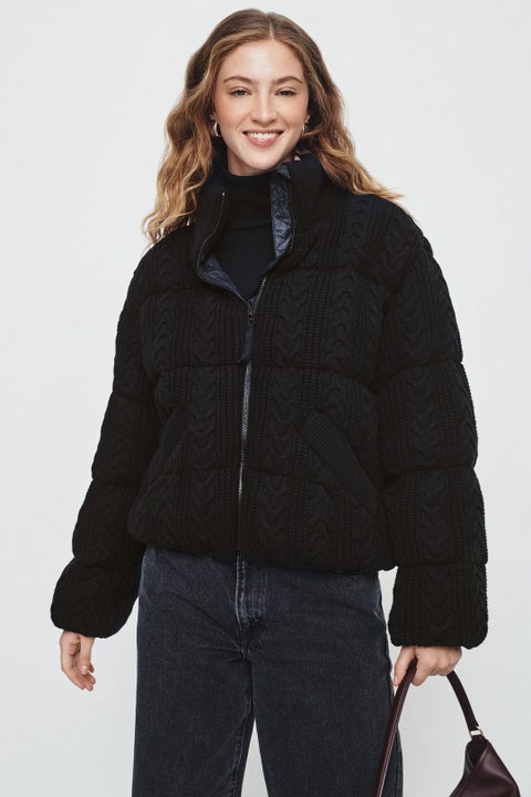 Sweater Knit Puffer Jacket by Marine Layer | Rent the Runway