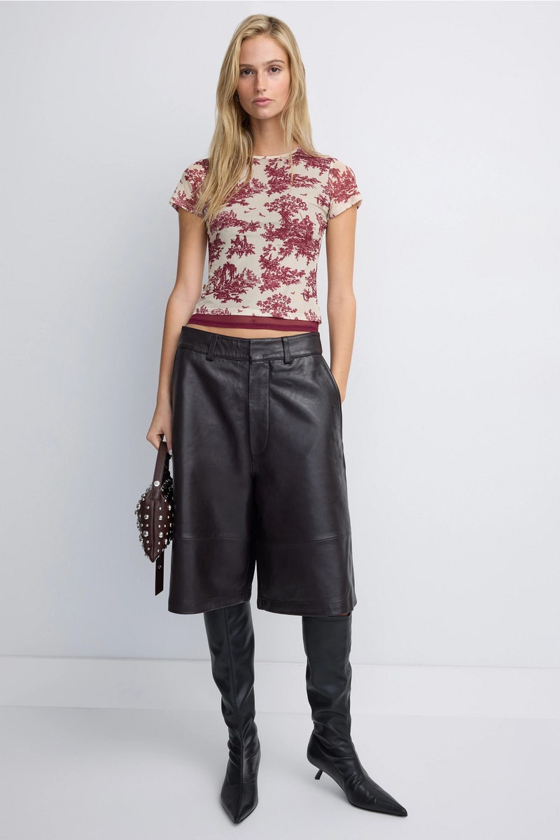 Toile Printed Mini Mesh Tee by MIAOU | Rent the Runway