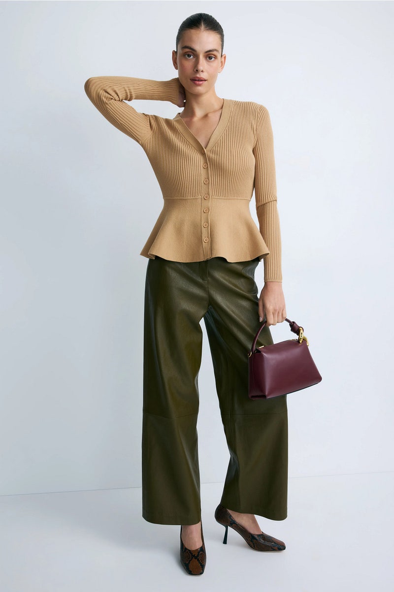 Tan V-Neck Cardigan by Jason Wu x RTR | Rent the Runway