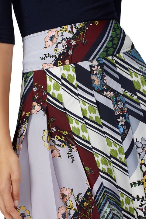 Patchwork Pleated Skirt by Tory Burch | Rent the Runway
