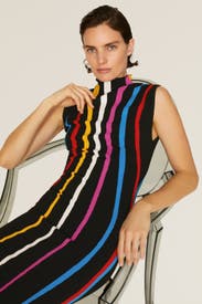 Rainbow Striped Midi Dress by Victor Glemaud for $55 - $70 | Rent the ...