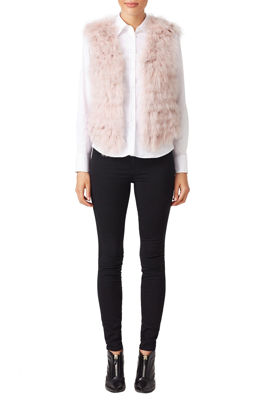 Pink Ada Vest by Adrienne Landau | Rent the Runway