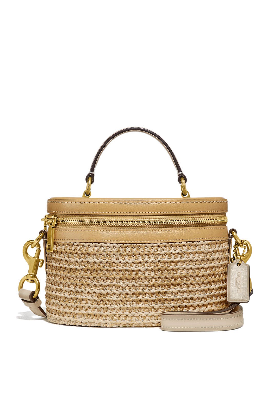 Straw Colorblock Trail Bag by Coach Handbags | Rent the Runway
