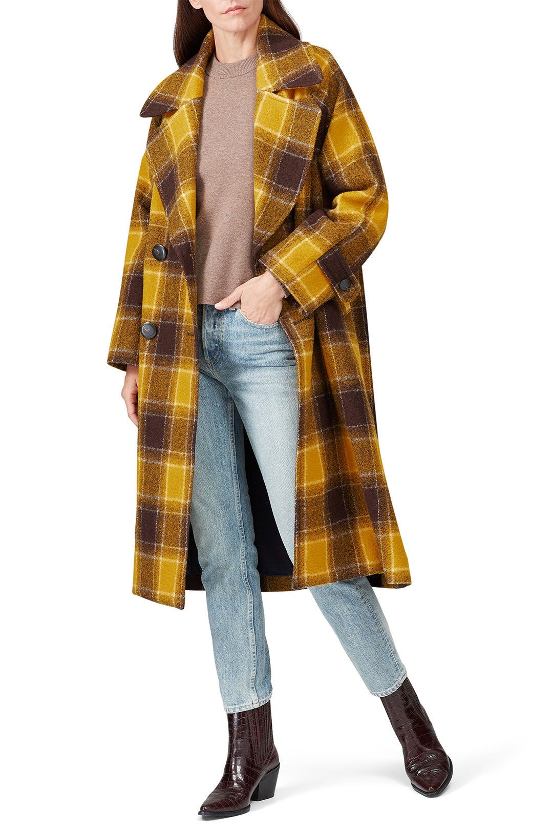 Amber Pop Plaid Coat by Sea New York | Rent the Runway