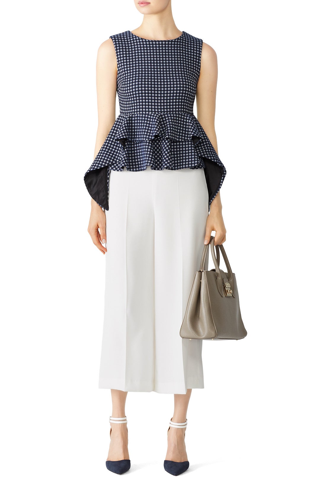 Blue Herringbone Top by Christian Pellizzari | Rent the Runway