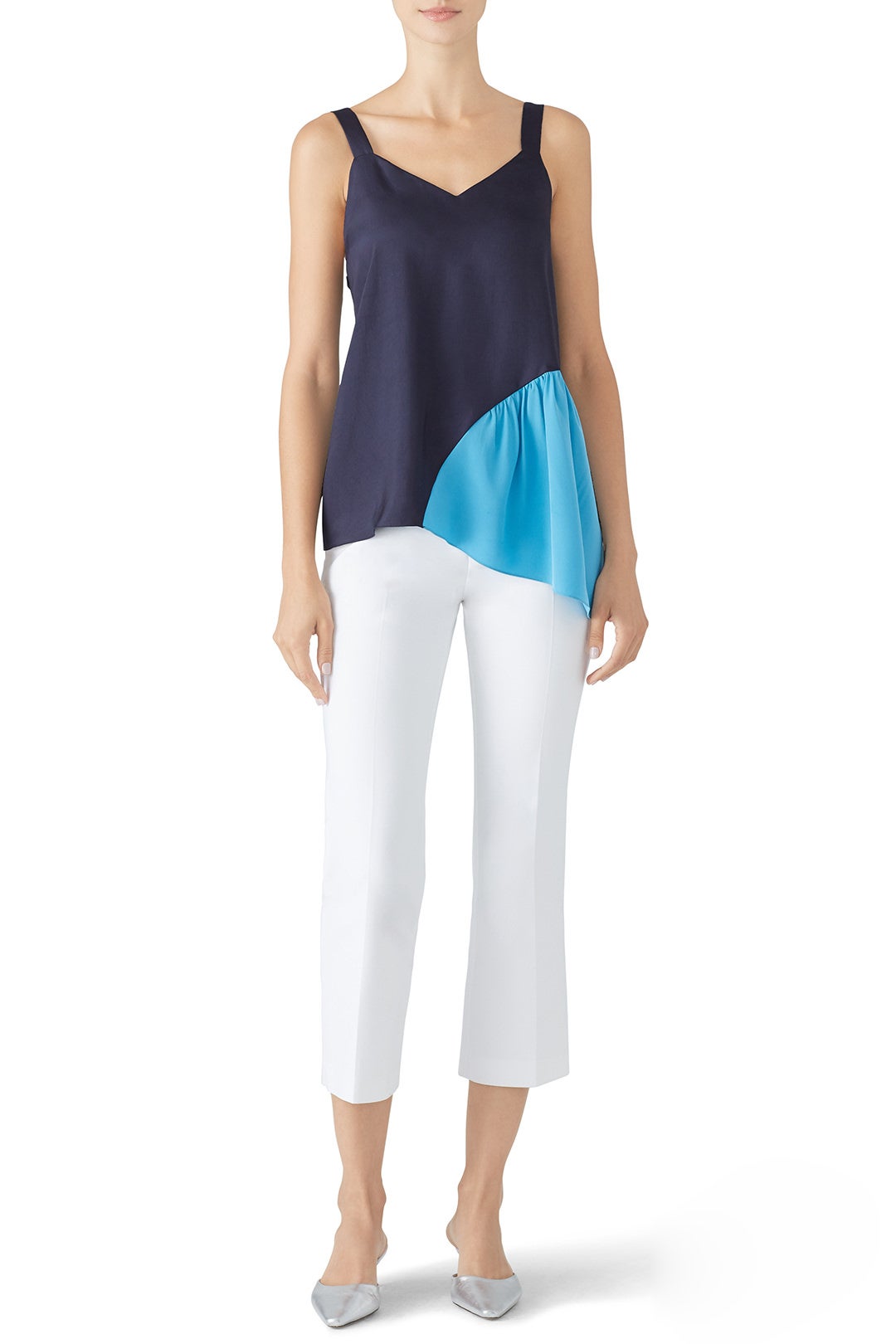 Blue Colorblock Tank by Tibi | Rent the Runway