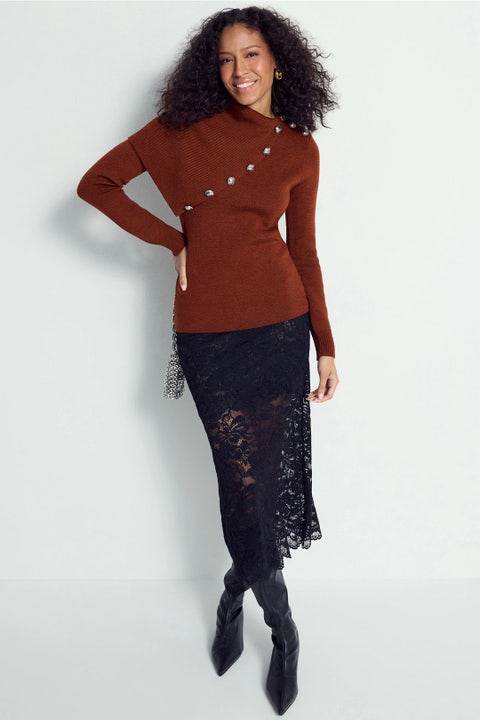 Rust Sweater in Merino Wool by Rabanne | Rent the Runway