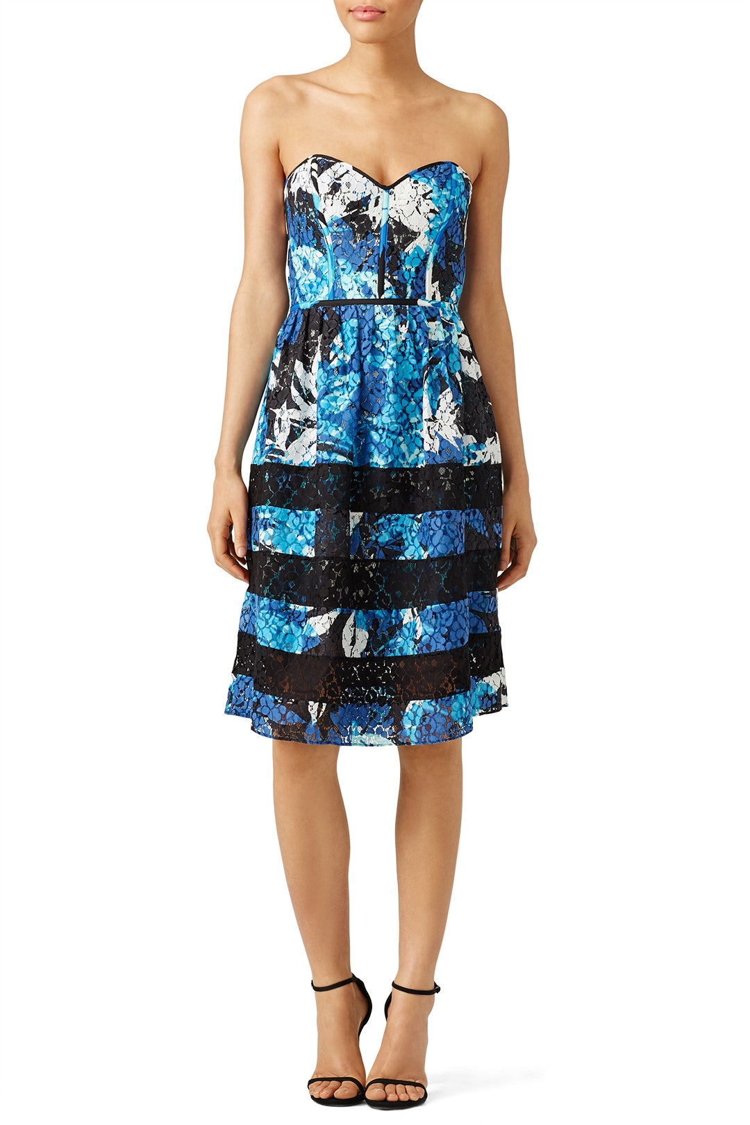 Blue Floral Lace Panel Dress by Parker | Rent the Runway