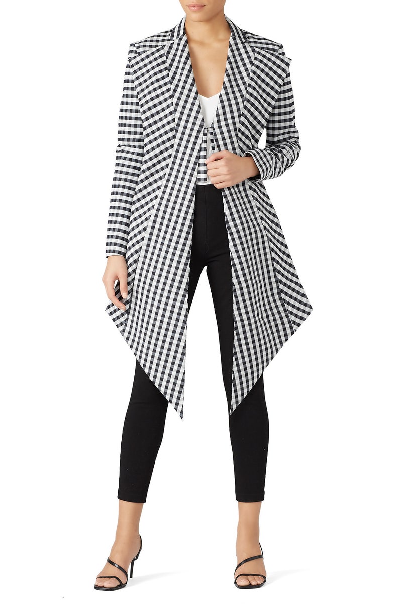 Check Scarf Lapel Jacket by Tome | Rent the Runway
