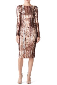 Bronze Sequin Emery Dress by Dress The Population | Rent the Runway