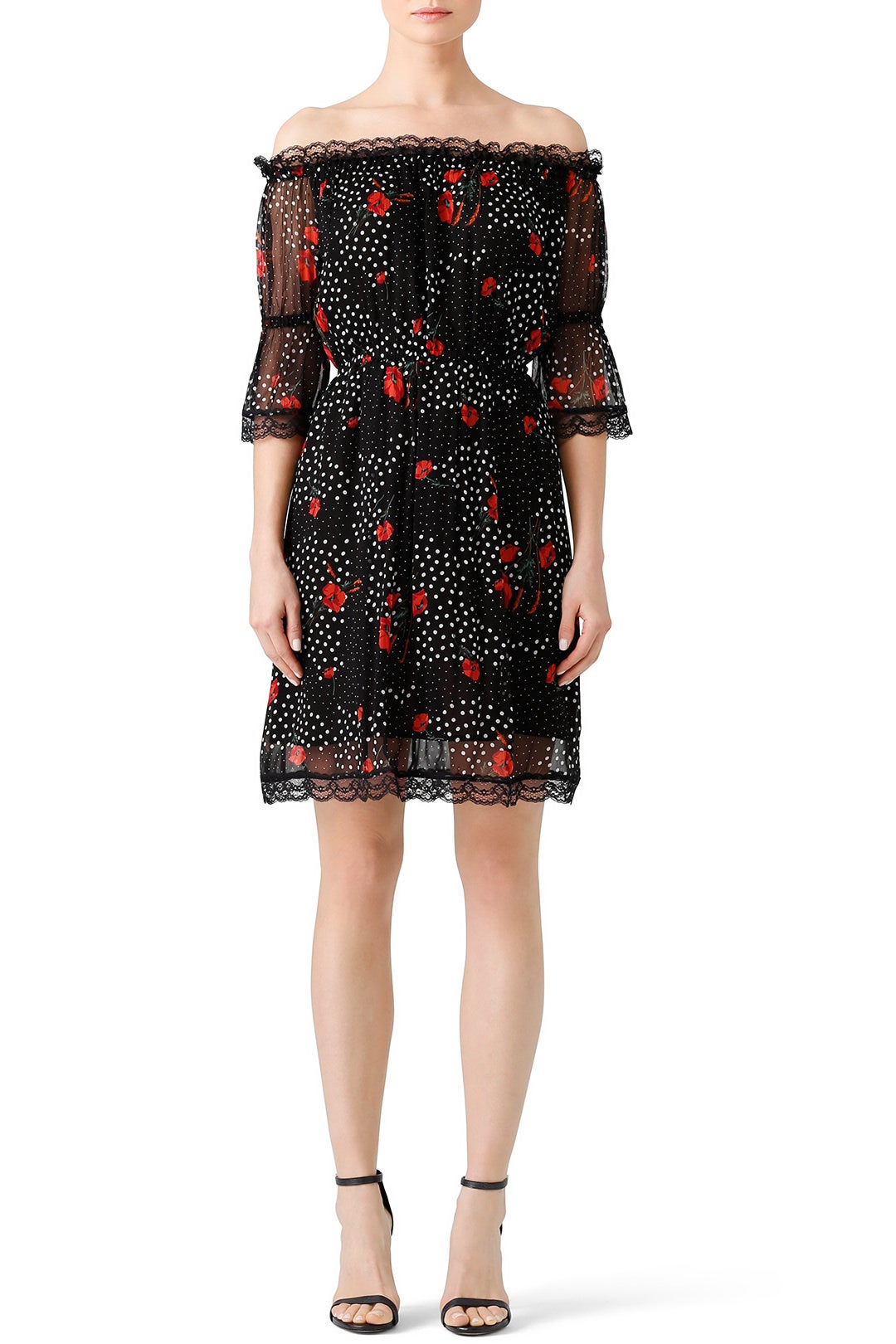 Black Popi Print Dress by The Kooples | Rent the Runway
