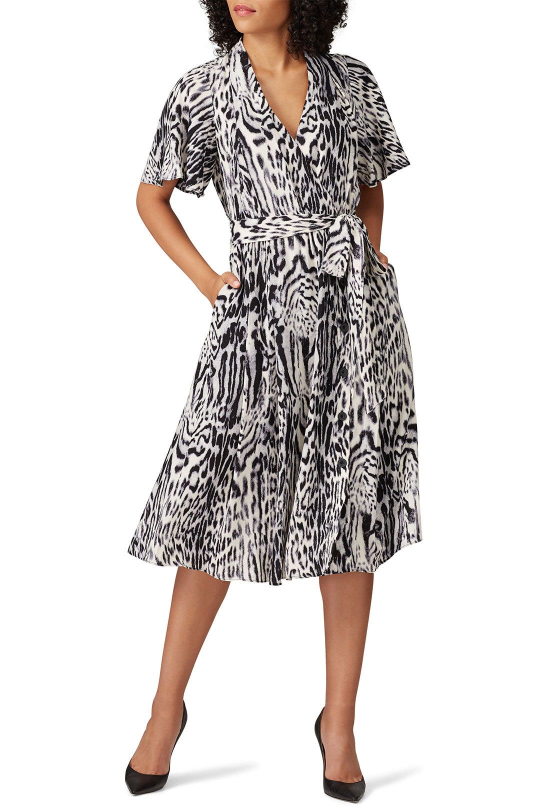 Animal Print Pleated Dress by RACHEL ROY COLLECTION | Rent the Runway
