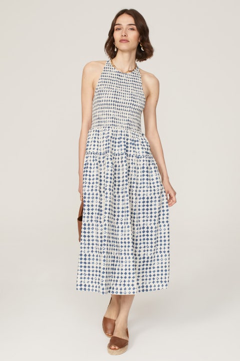 Shibori Halter Tiered Midi Dress by Madewell | Rent the Runway