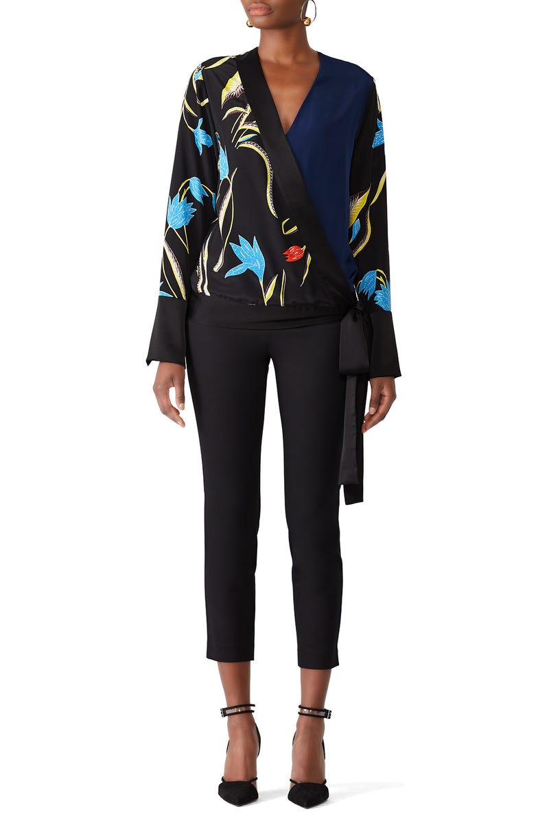 Oswald Cross Over Blouse by Diane von Furstenberg | Rent the Runway