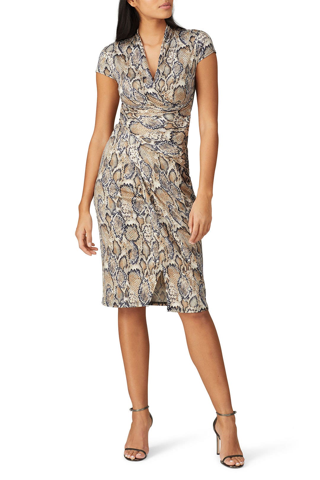 Snake Printed Faux Wrap Dress by Great Jones | Rent the Runway