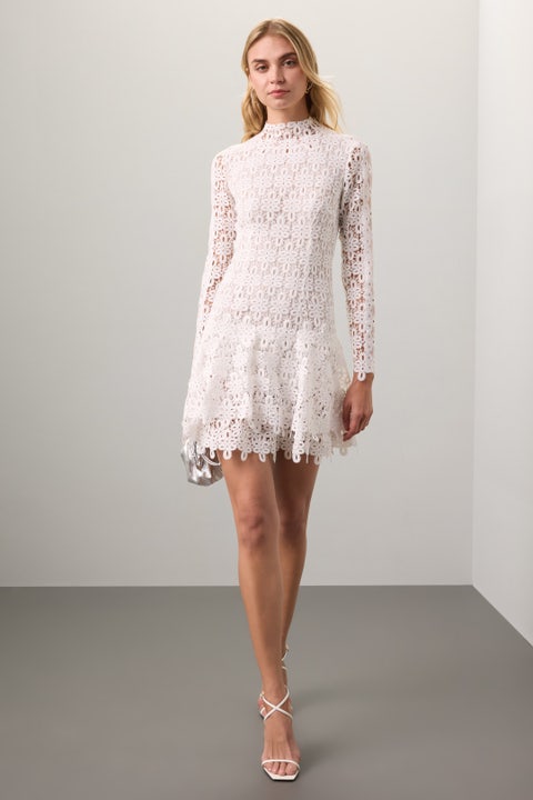 Lace Long Sleeve Mini Dress by SIMKHAI | Rent the Runway