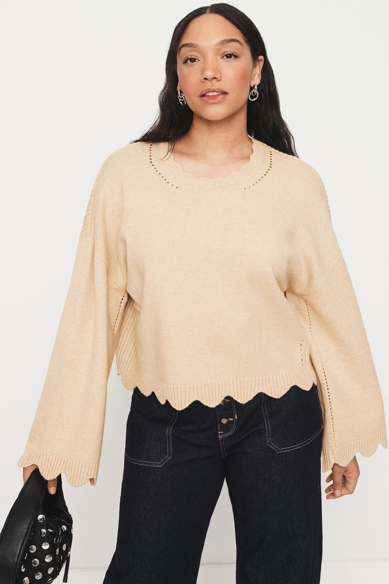 Scallop Trimmed Crew Neck Sweater by 3.1 Phillip Lim | Rent the Runway