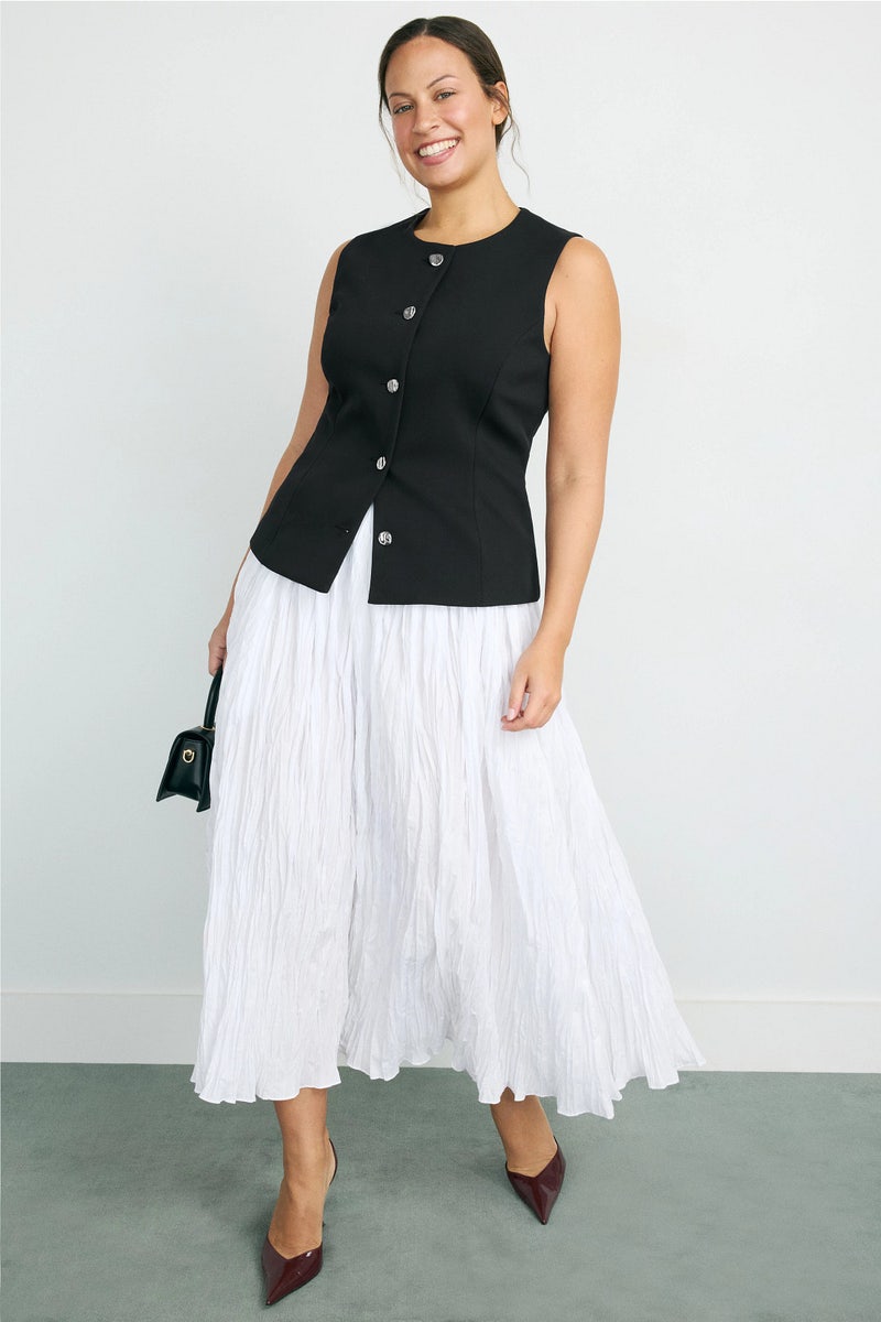 Accent Button Crew Neck Vest by Rosetta Getty x RTR | Rent the Runway