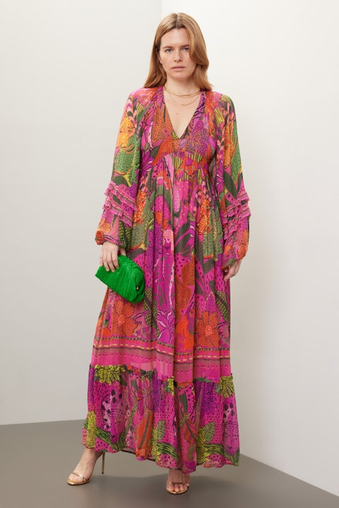 Pink Cool Leopards Maxi by FARM Rio | Rent the Runway