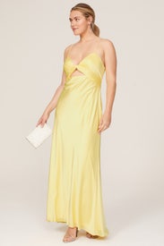 Yellow Twist Front Gown by Ieena for Mac Duggal | Rent the Runway