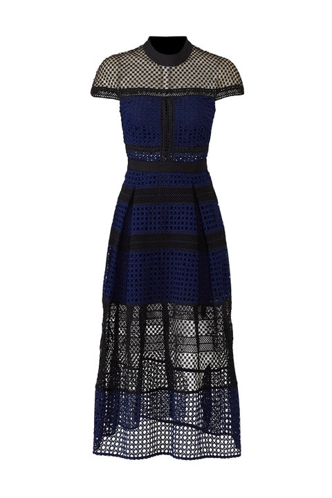 Crosshatch Midi Dress by Self-Portrait | Rent the Runway