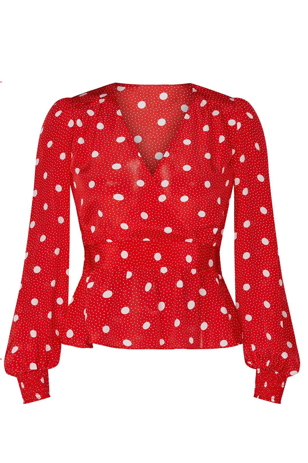 Printed Red Smocked Top by The Kooples | Rent the Runway